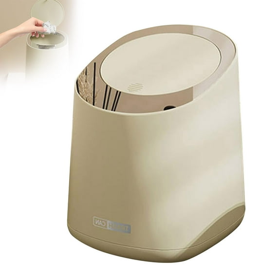 Small Desktop Waste Bin with Lid Tiny Table Trash Can for Living and ...