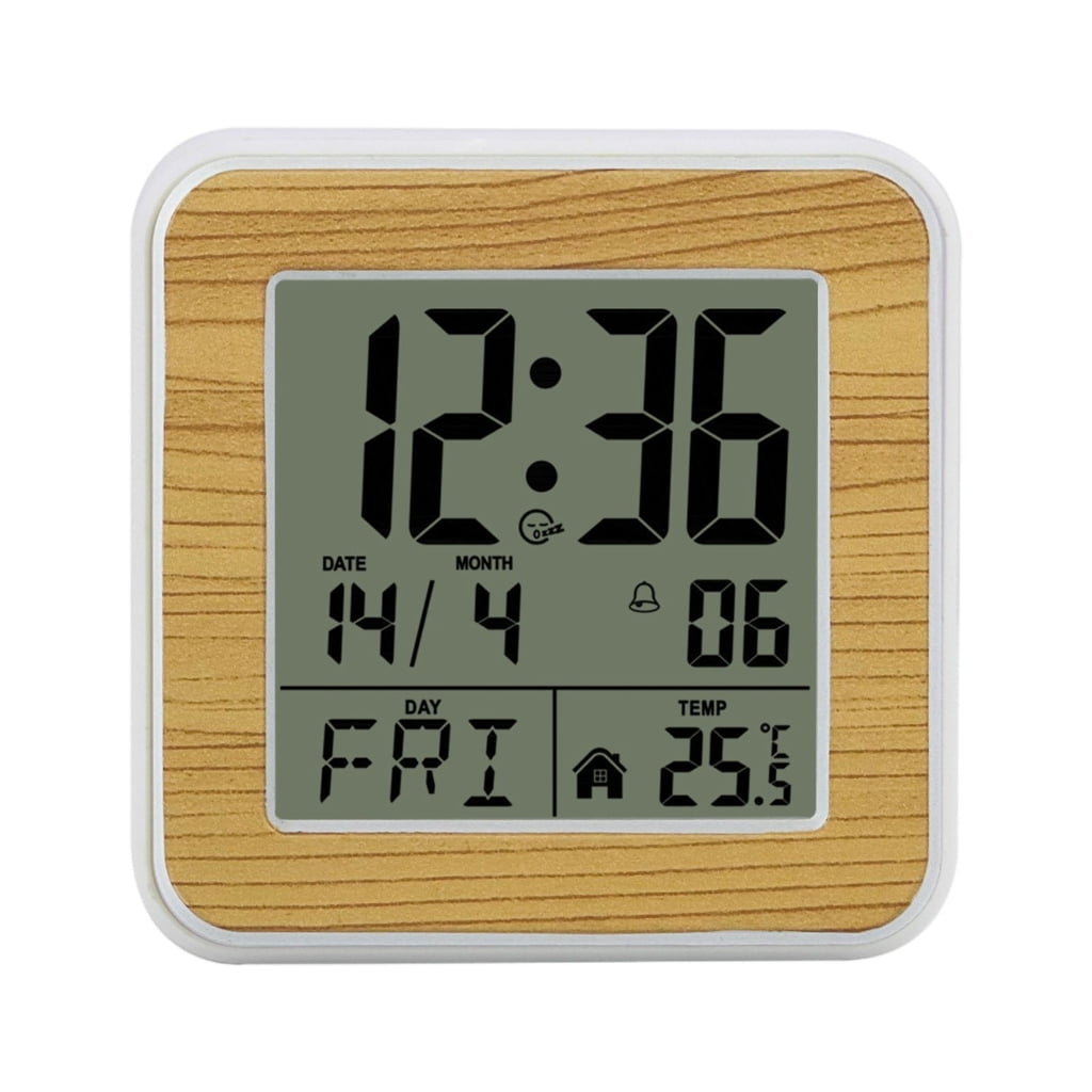 Small Digital Alarm Clock Battery Operated LCD with Date Day ...