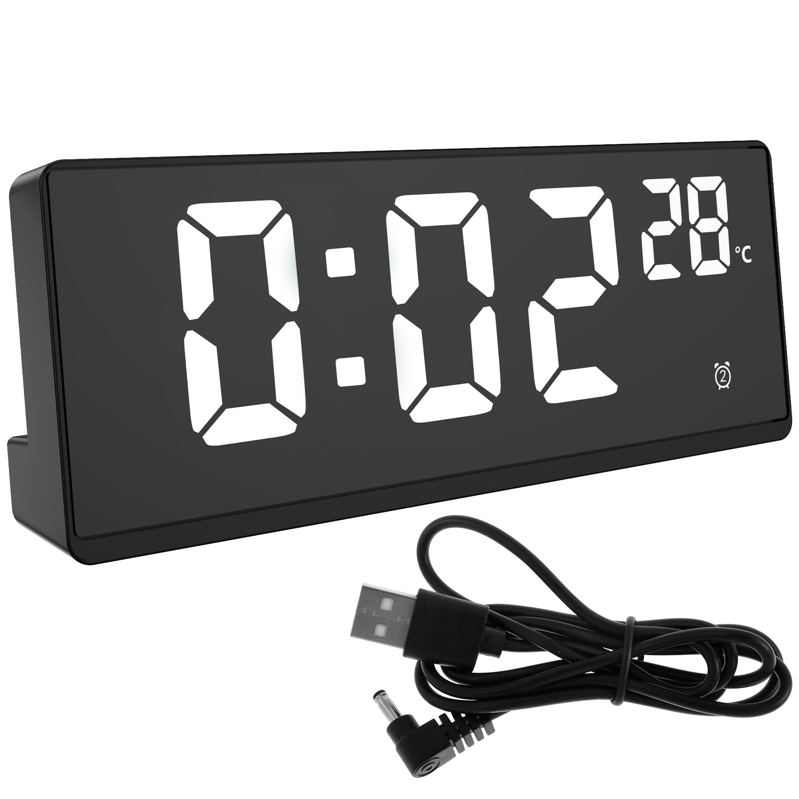 Small Digital Alarm Clock for Bedrooms Bedside - Plug in Electric Clock ...