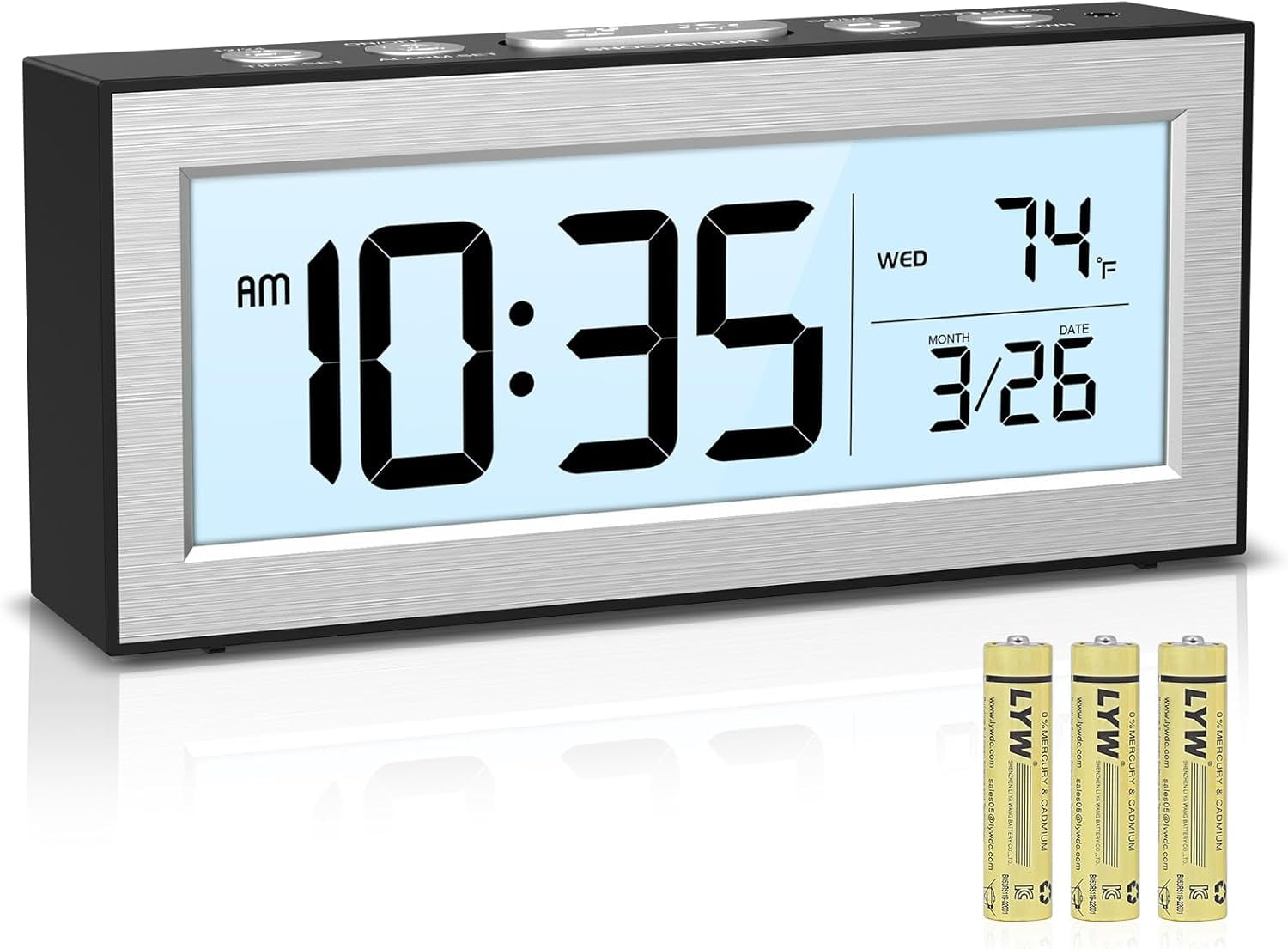 Small Digital Alarm Clock, Digital Clock Battery Operated with ...