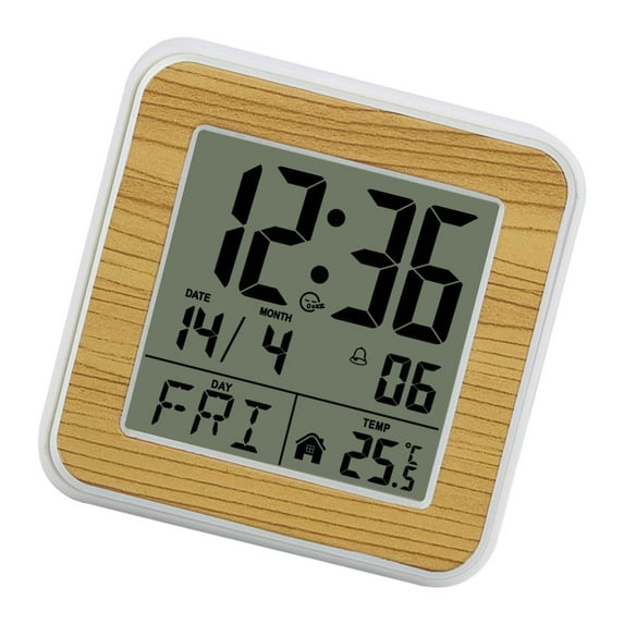 Small Digital Alarm Clock Operated LCD with Date Day Temperature ...