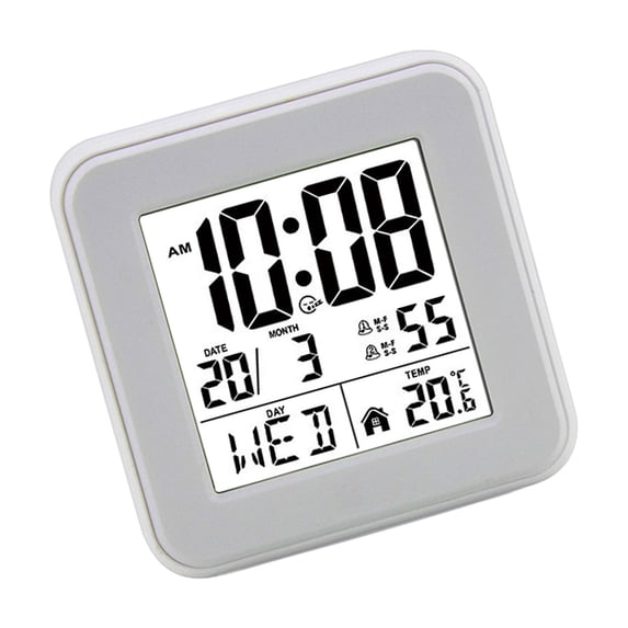 Small Digital Alarm Clock Operated LCD with Date Day Temperature ...