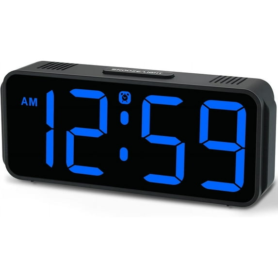 Small Digital Alarm Clock Plug in for Bedrooms Bedside, Tiny Electric ...