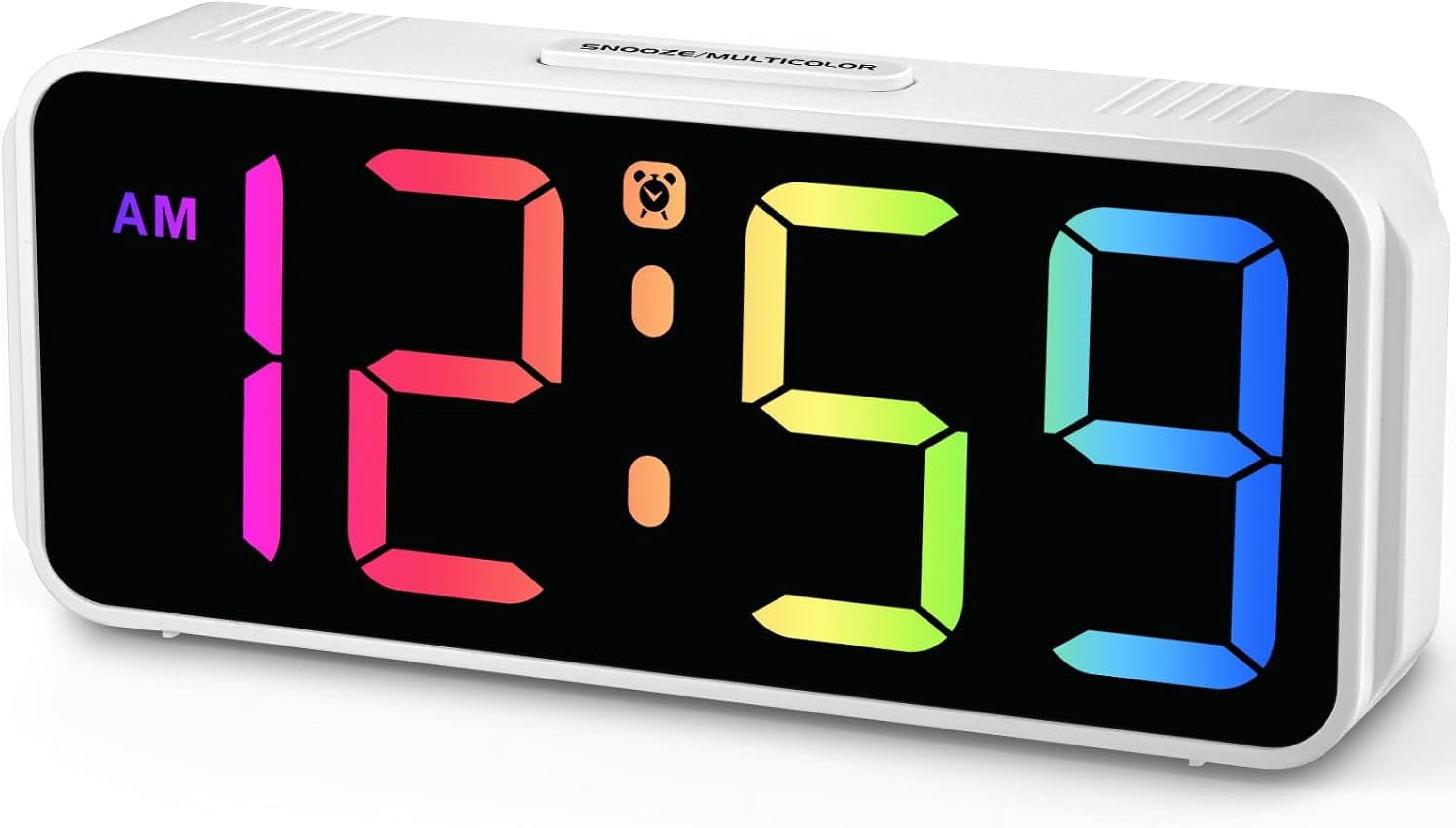 Small Digital Alarm Clock Plug in for Bedrooms Bedside, Tiny Electric ...