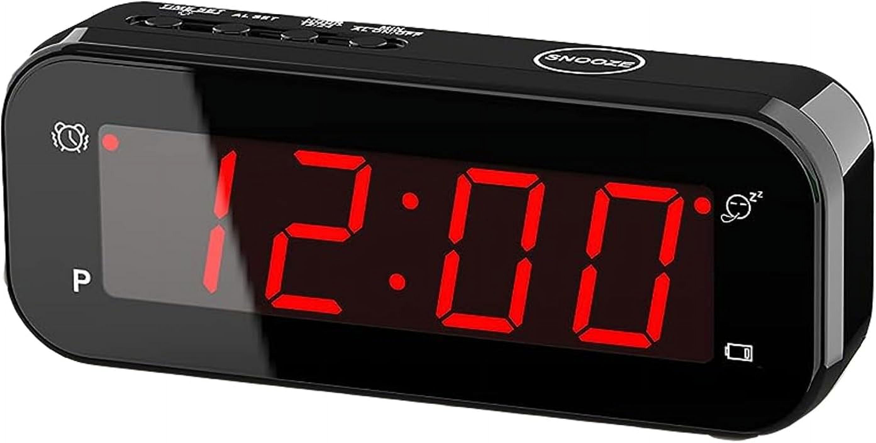 Small Digital Alarm Clock with Temperature Display - Battery Operated ...