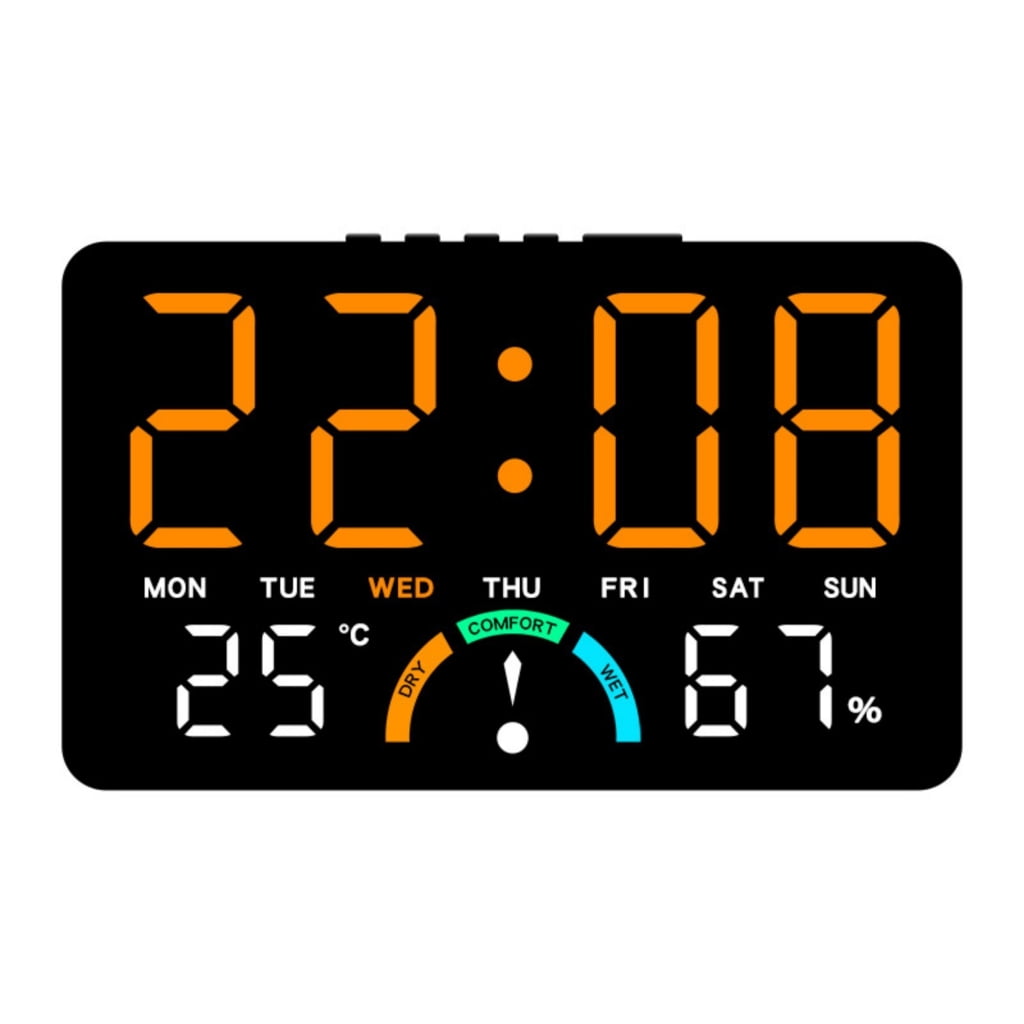 Small Digital Clock with Integrated Hygrometer Thermometers Large LED ...