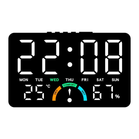 Small Digital Clock with Integrated Hygrometer Thermometers Large LED ...