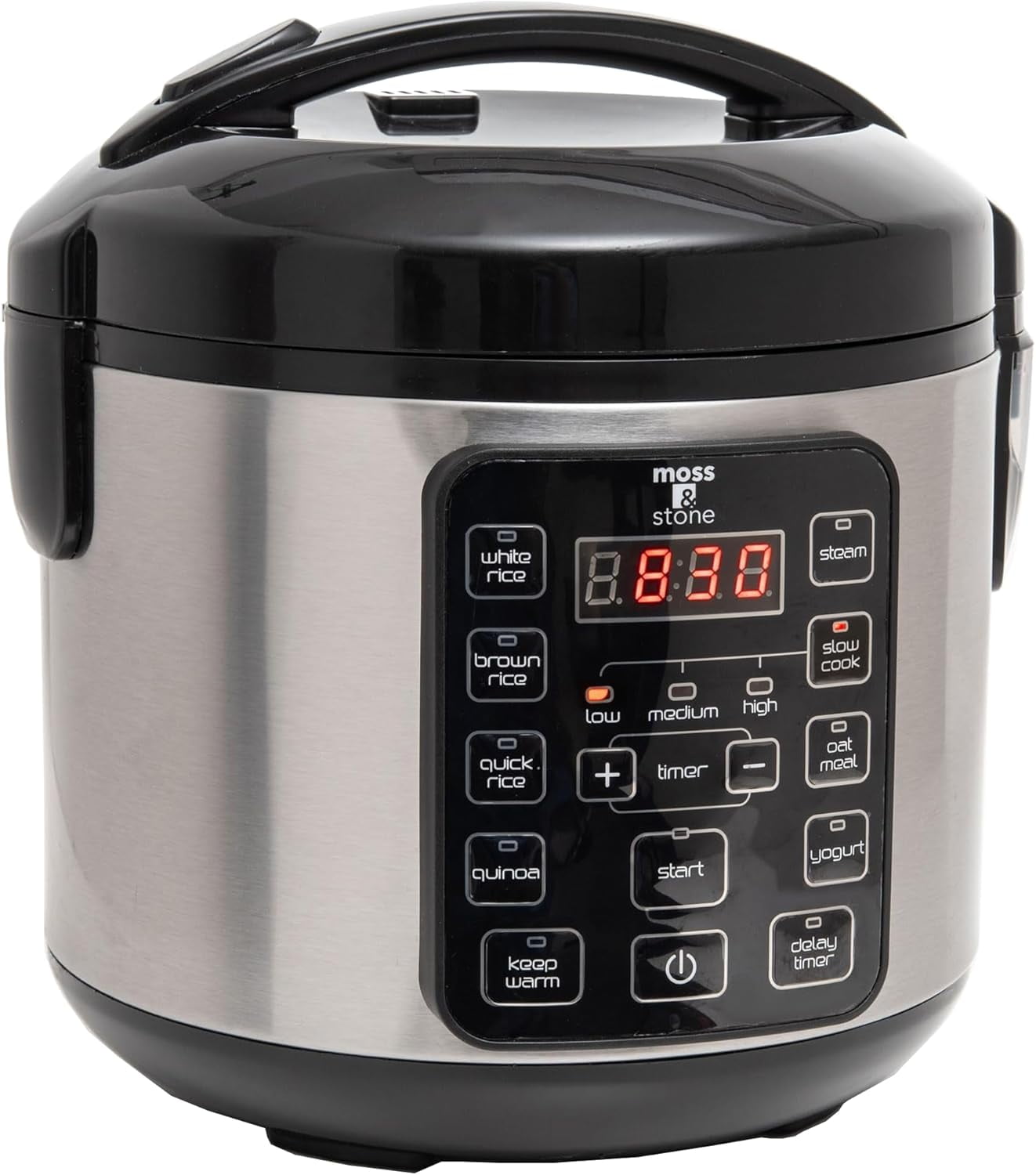 Small Digital Electric Rice Cooker, 4-8 Cups, 10 Preset Settings, Brown ...