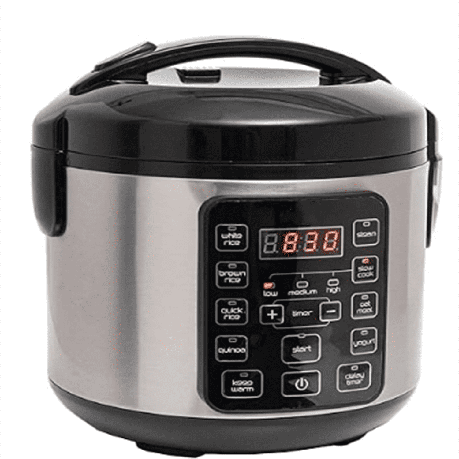 Small Digital Electric Rice Cooker, 4-8 Cups, 10 Preset Settings, Brown ...