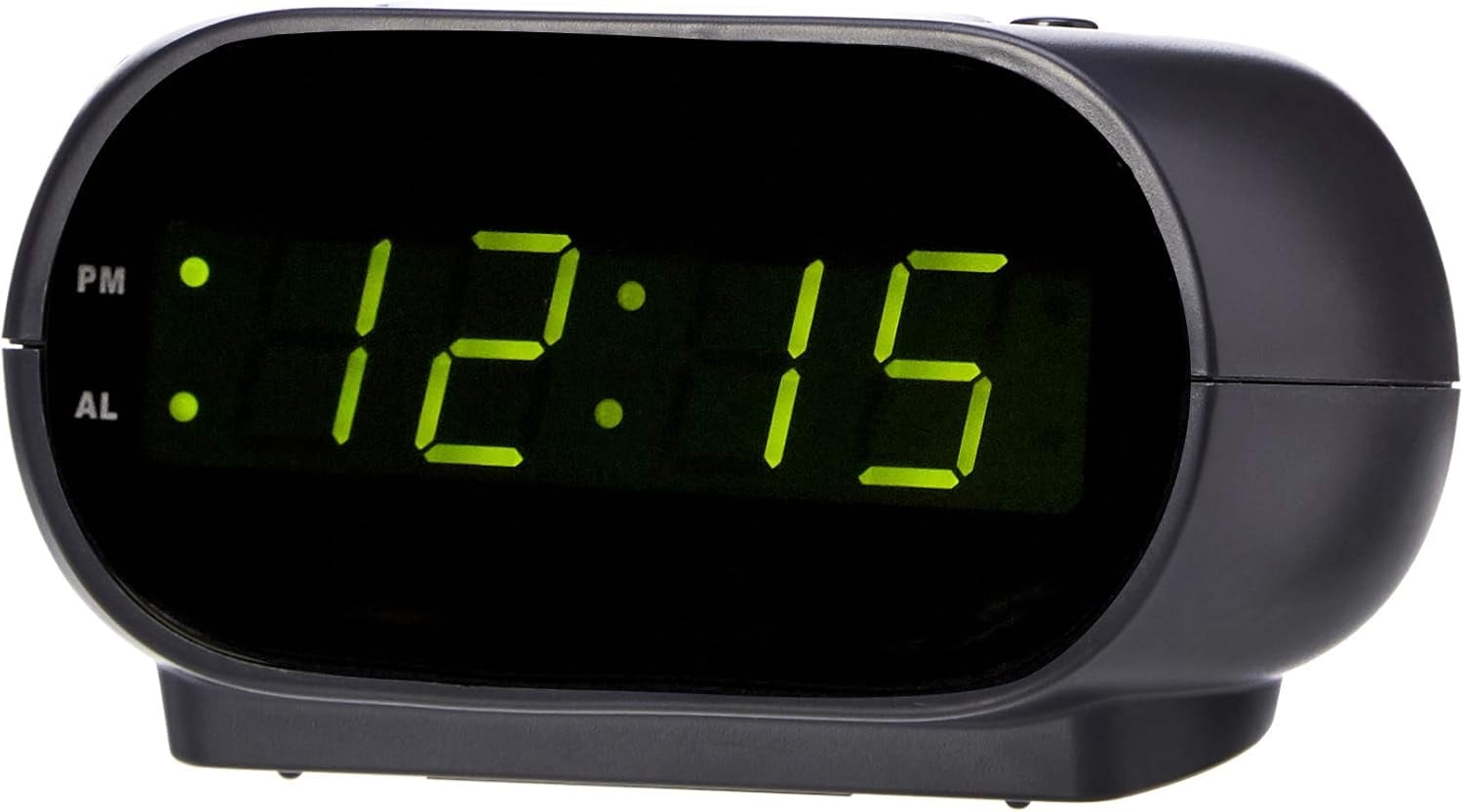 Small Digital Oval Alarm Clock With LED Display, Nightlight & Battery ...