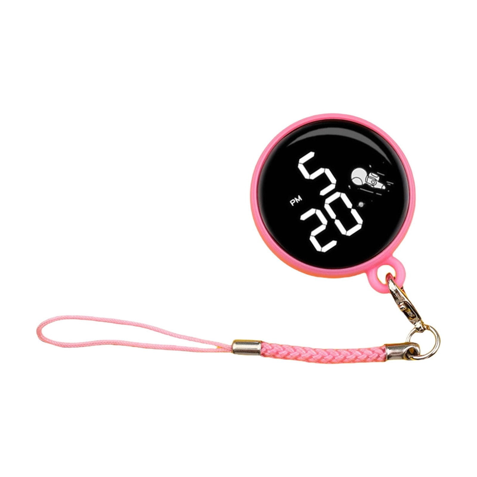 Small Digital Pocket Watch With Clear Screen Backpack Clip Electronic ...