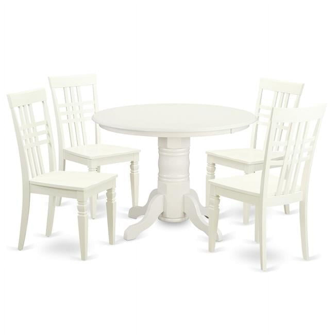 Small Dinette Set with One Shelton Dining Room Table & 4 Chairs, Linen ...