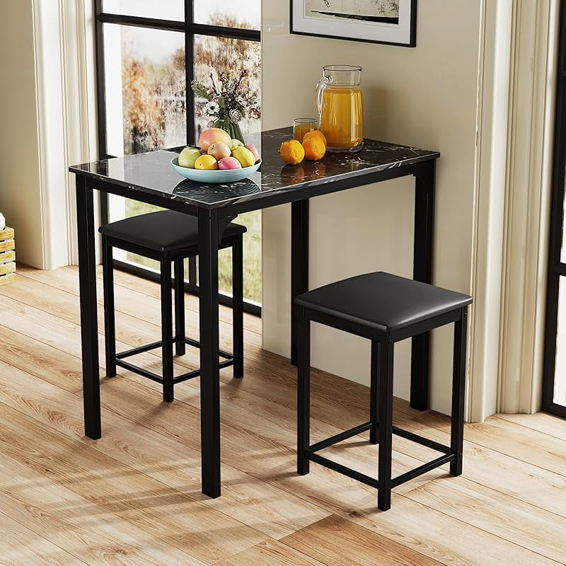 Small Dining Table for 2, Space Saving Dinette Set w/Counter Height ...