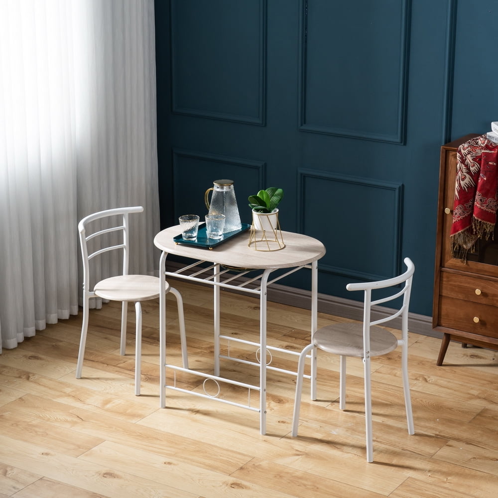 Small Dining Table Set for 2, 31.5"W Kitchen Table with Storage Rack ...