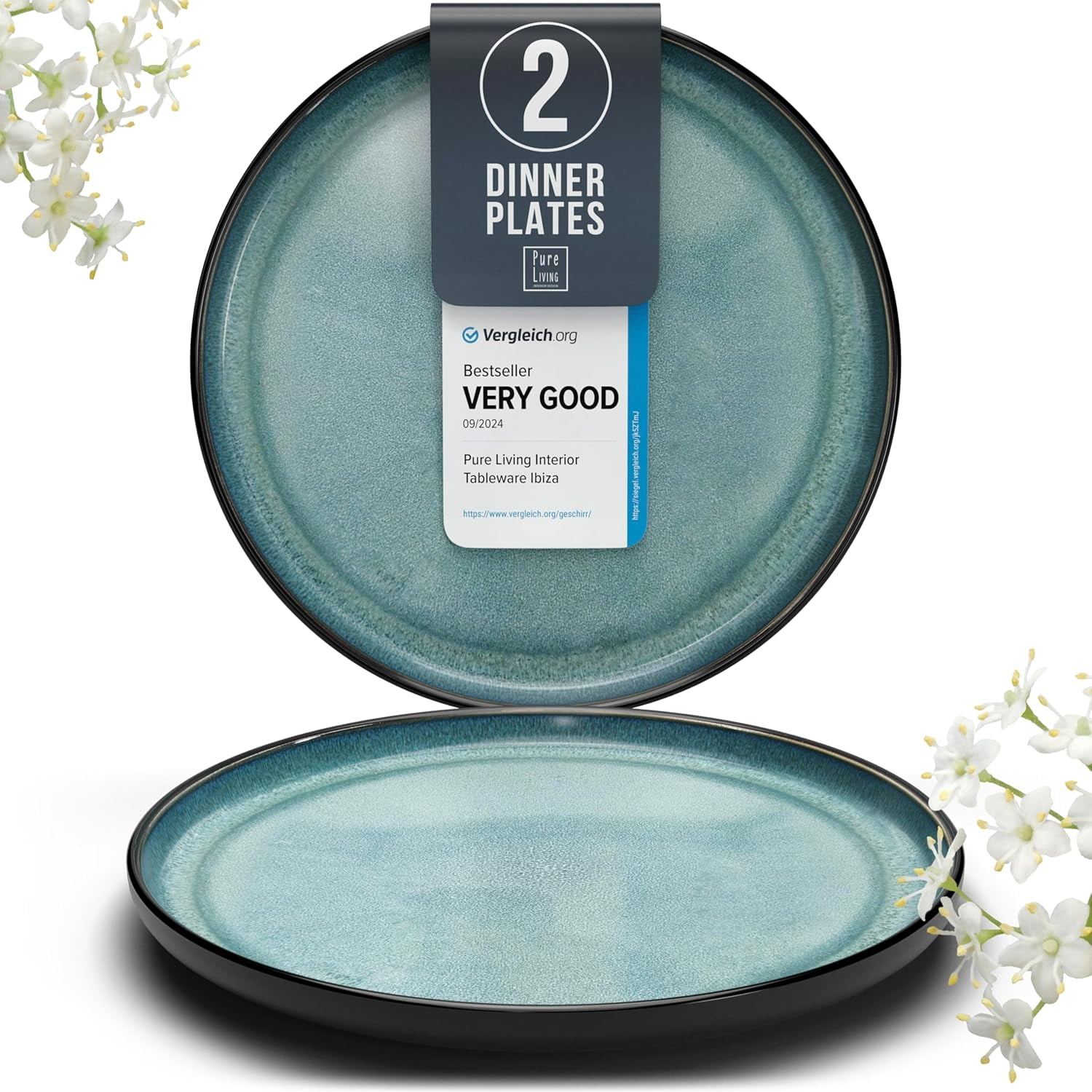 Small Dinner Plates Set of 4, 7.5" Stoneware Salad and Dessert Plates ...