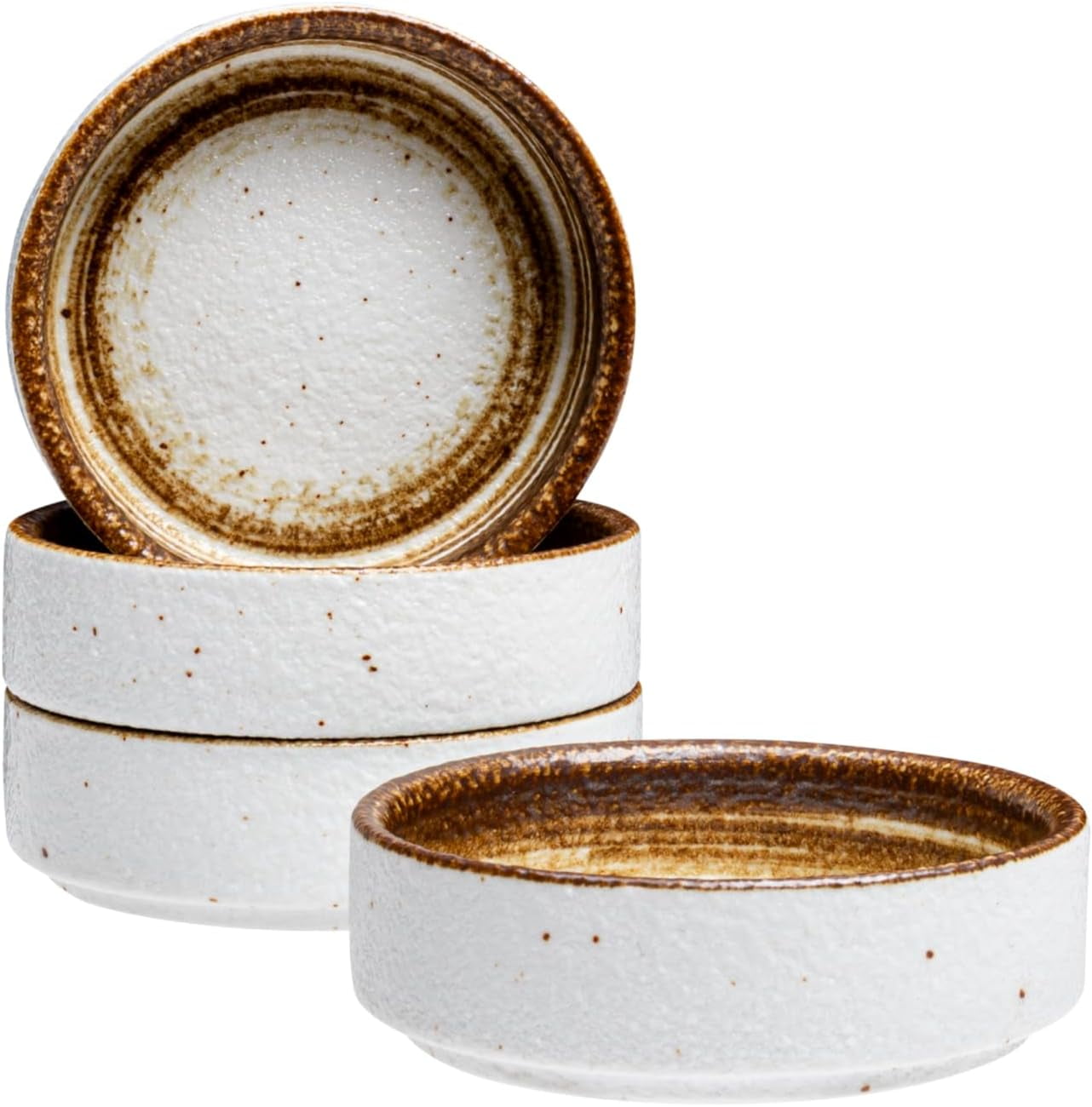 Small Dipping Bowls, Set of 4 Mini Soy Sauce Dish, 3" Stoneware Dipping ...