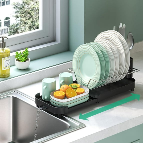 Small Dish Drying Rack - Expandable Compact Dish Drainer (12"-18.5 ...