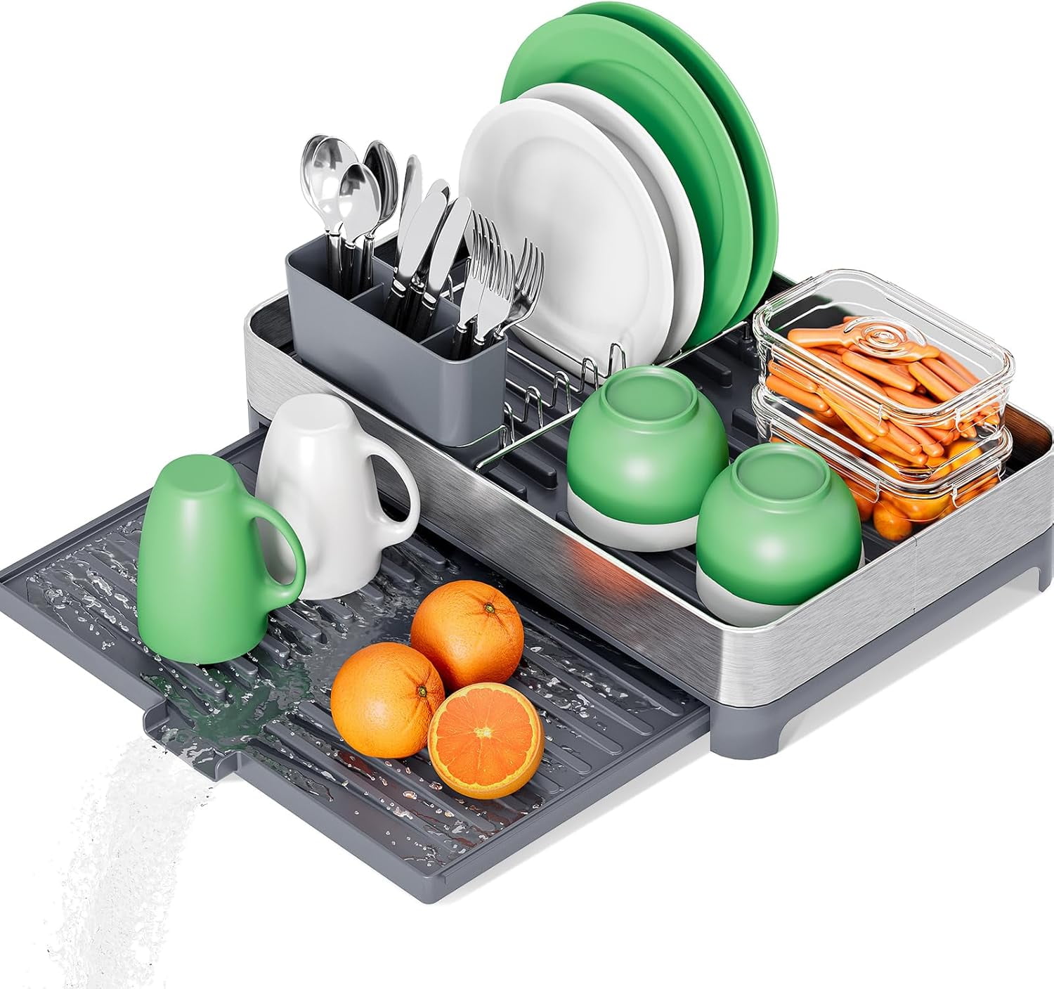 Small Dish Drying Rack for Kitchen Counter,Collapsible Dish Drying Rack ...