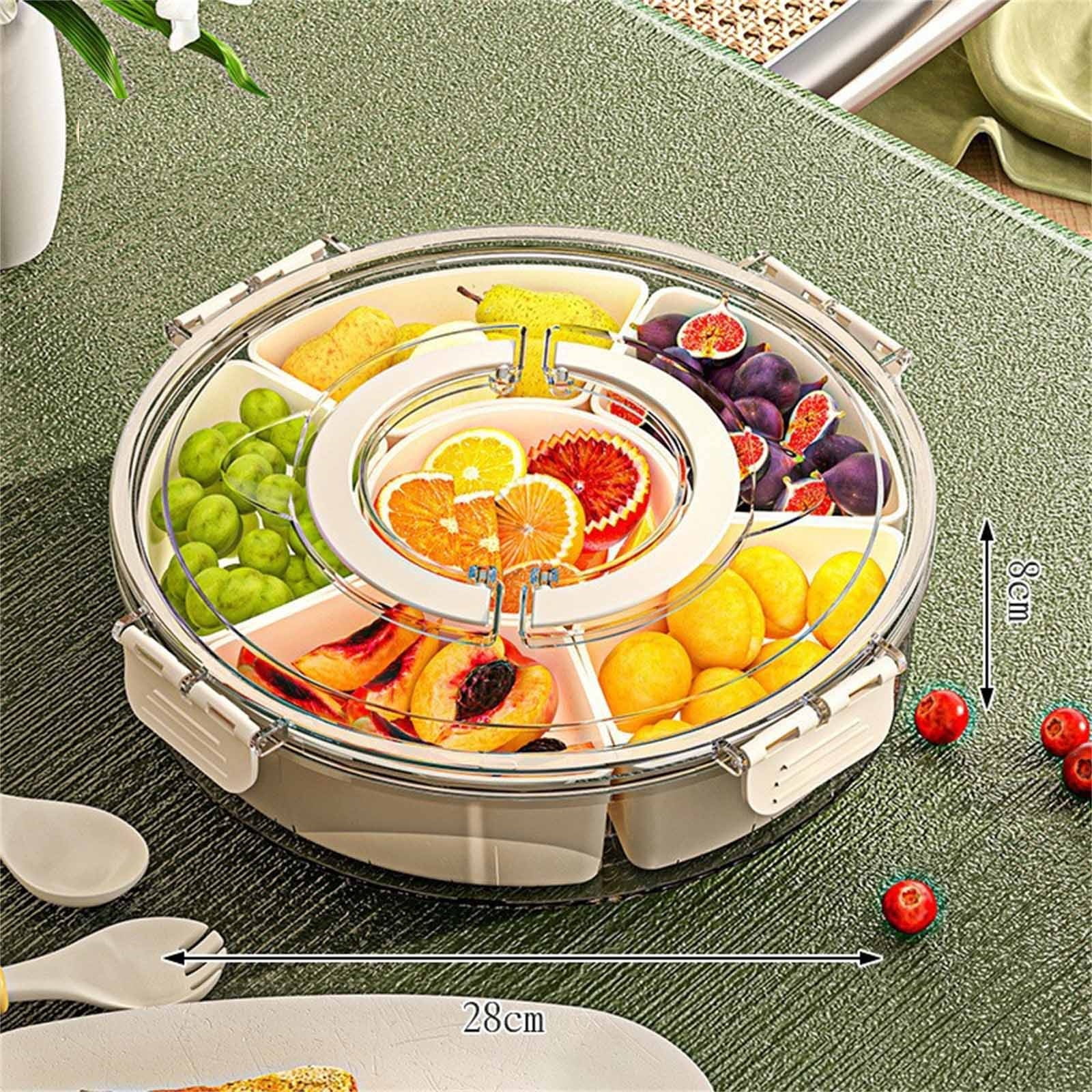 Divided Serving Tray with Lid and Handle,Portable Divided Snackle Box ...