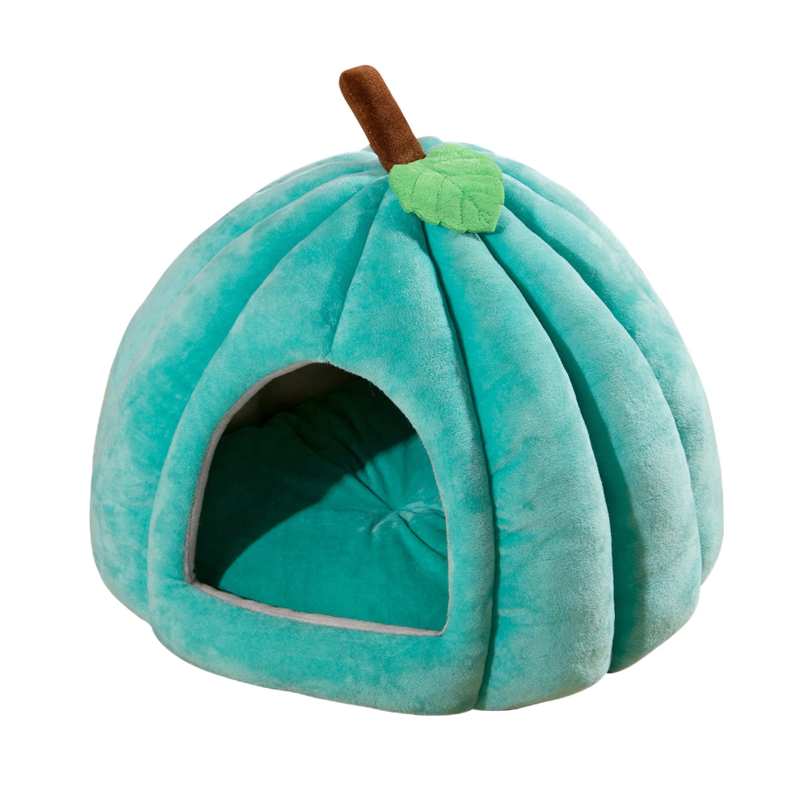 Small Dog & Cat Bed, 18'' Pumpkin Pet Bed Mat with Hooded Blanket, Anti ...
