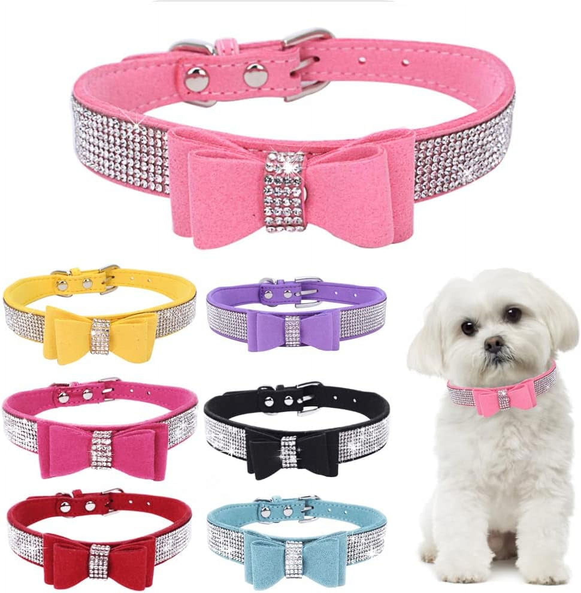 Small Dog Collars for Female Dogs, Cute Bling Rhinestone Crystal with ...
