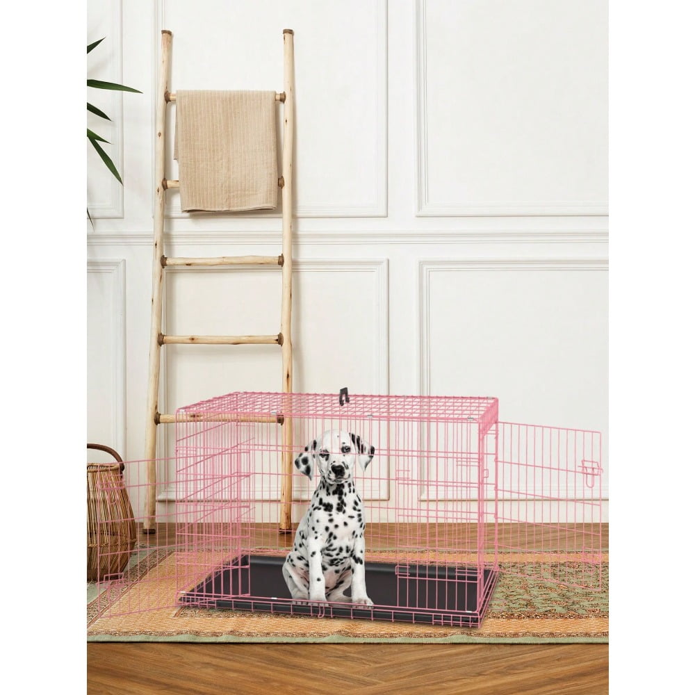 Small Dog Crate For Puppy, 24 Inch Metal Wire Pet Dog Cage For Small ...