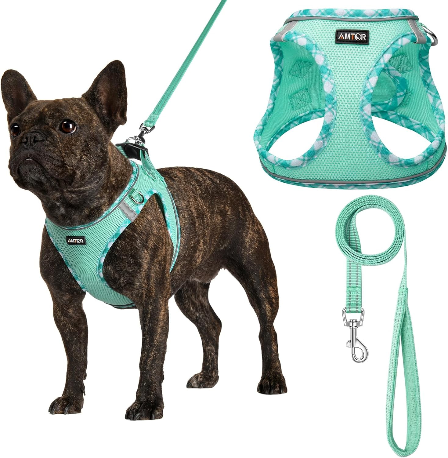 Small Dog Harness with Leash Set, No Escape Easy Walk Puppy Harnesses ...