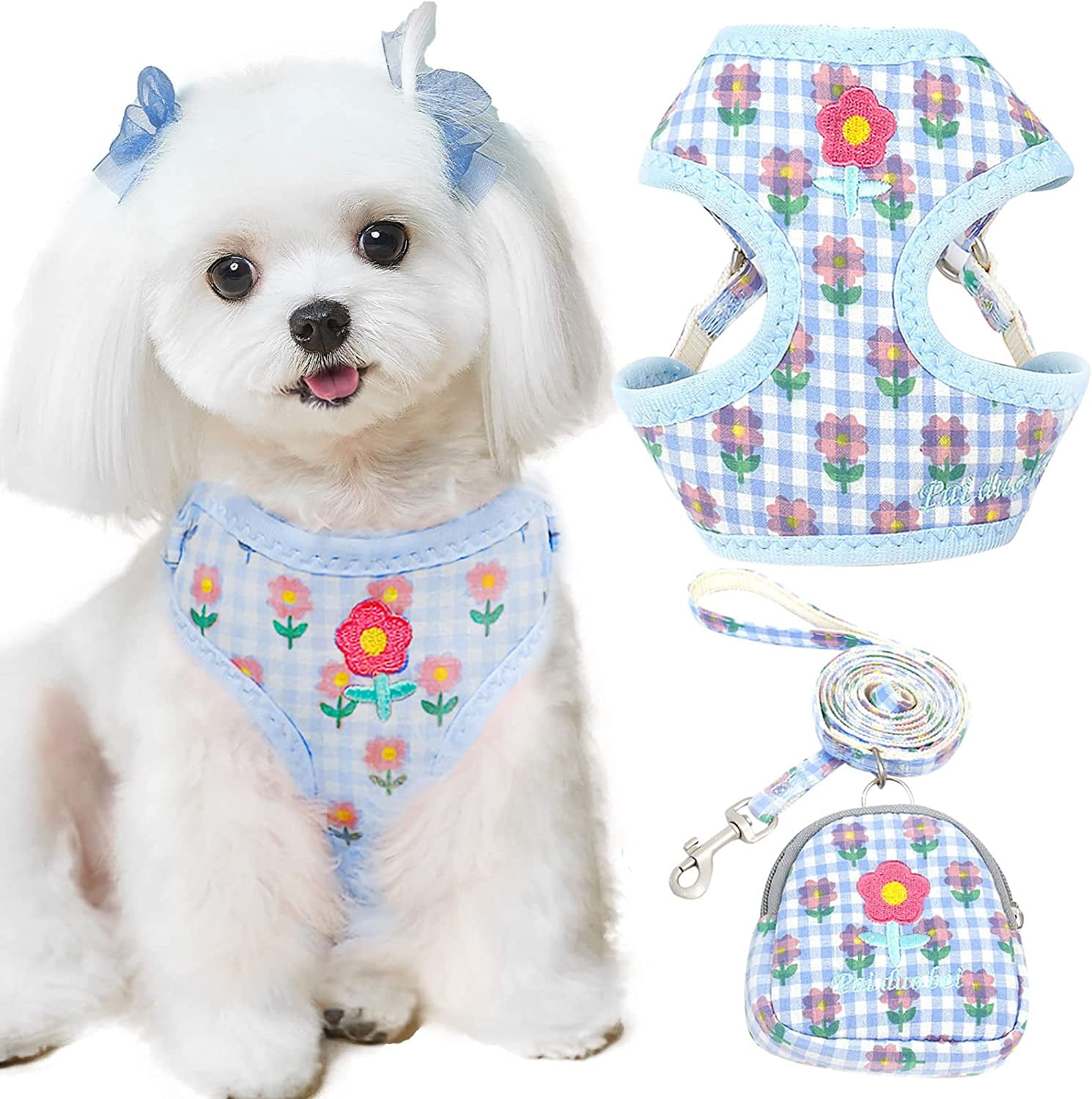 Small Dog Harness and Leash Set No Pull Puppy Harness Step-in ...