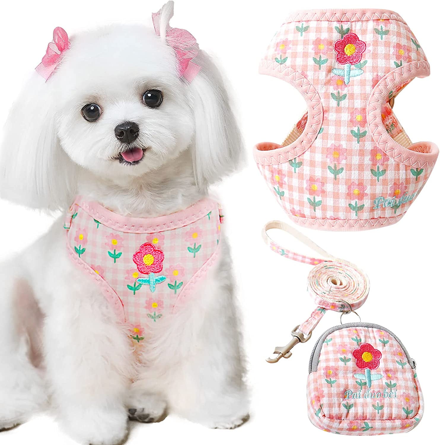 Small Dog Harness and Leash Set No Pull Puppy Harness Step-in ...