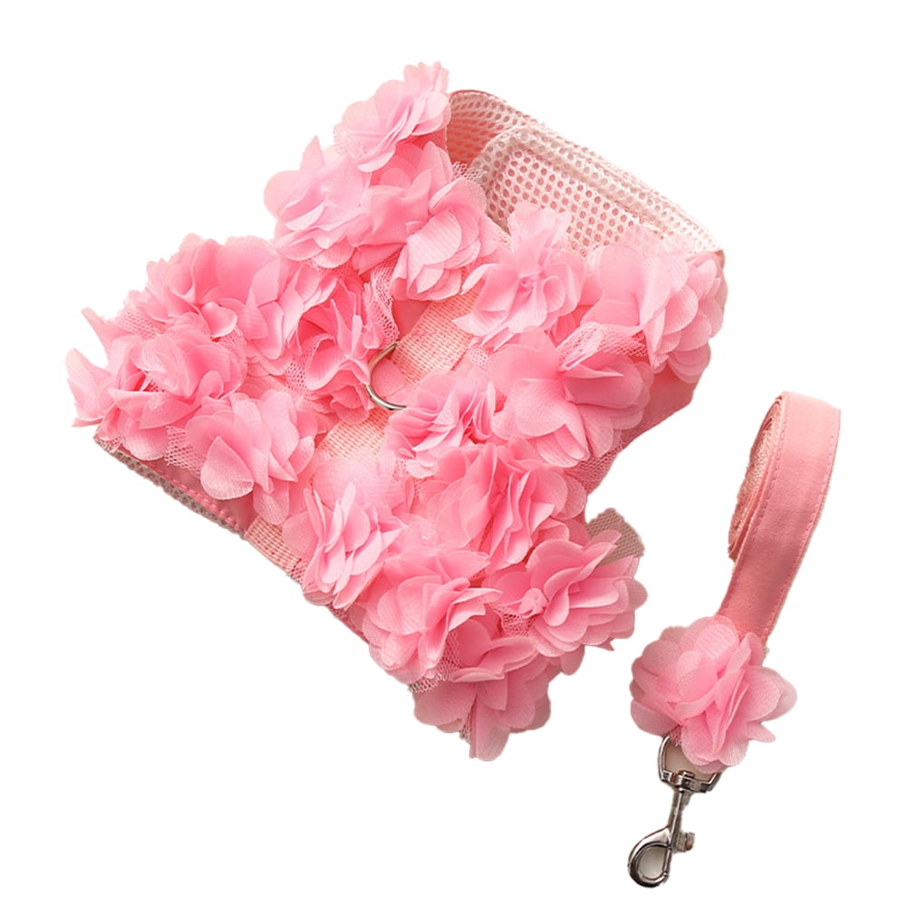 Small Dog Harness and Leash Set Dog Vest Harness Set with Leash Floral ...