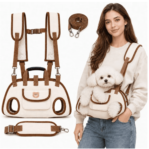 Small Dog Lift Harness & Backpack Carrier, Adjustable Breathable Sling ...