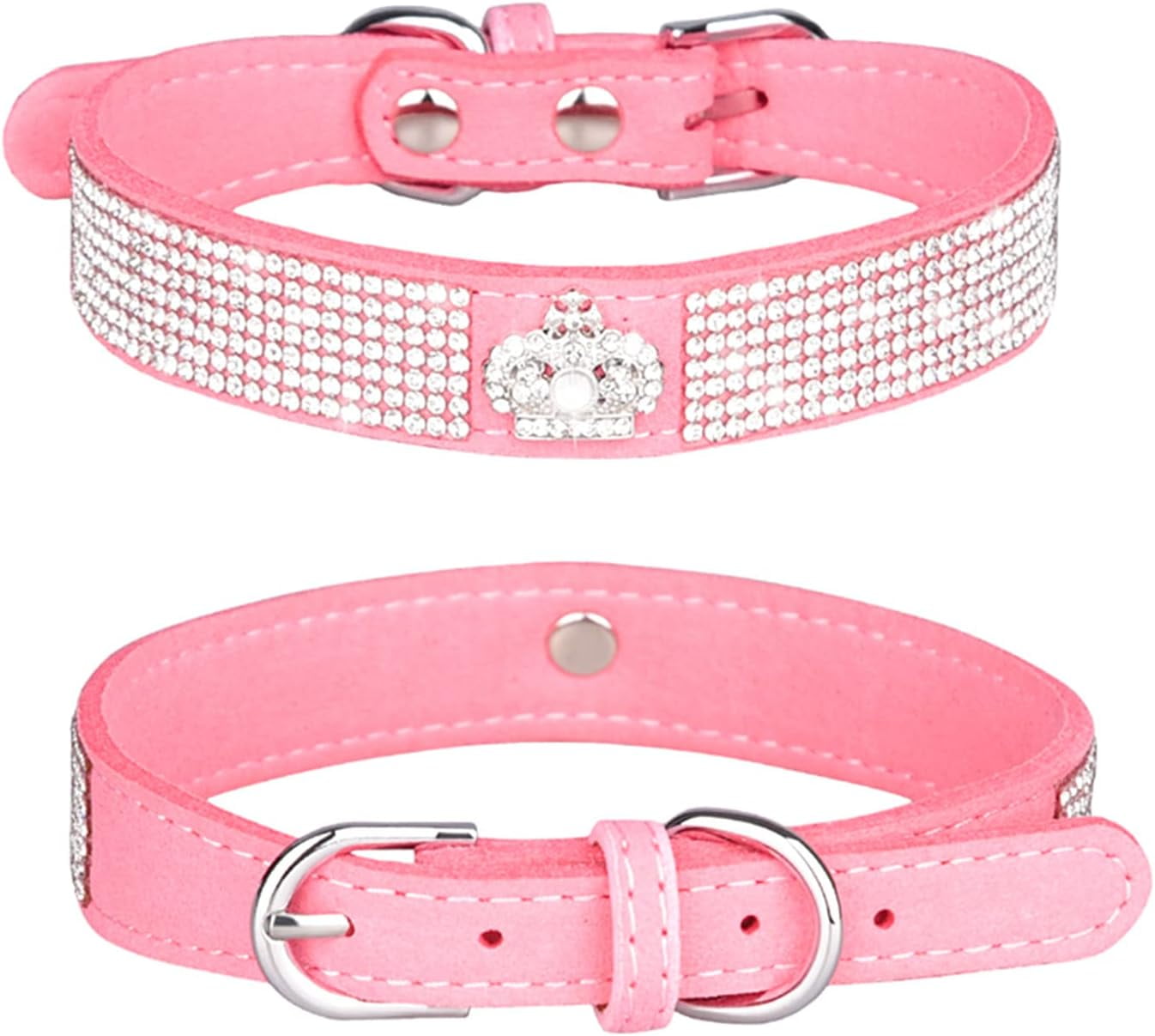 Small Dog Safe Adjustable Collar with Crown Rhinestone, Crystal Jewel ...
