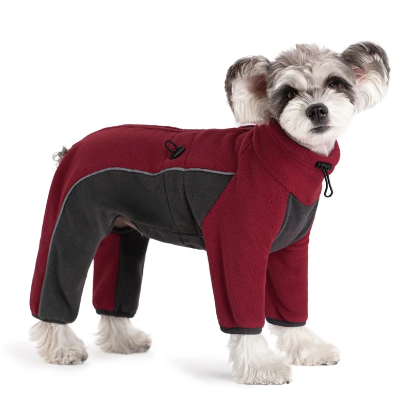 Small Dog Sweater Zip Up Dog Jacket Reflective Warm Winter Dog Coats ...