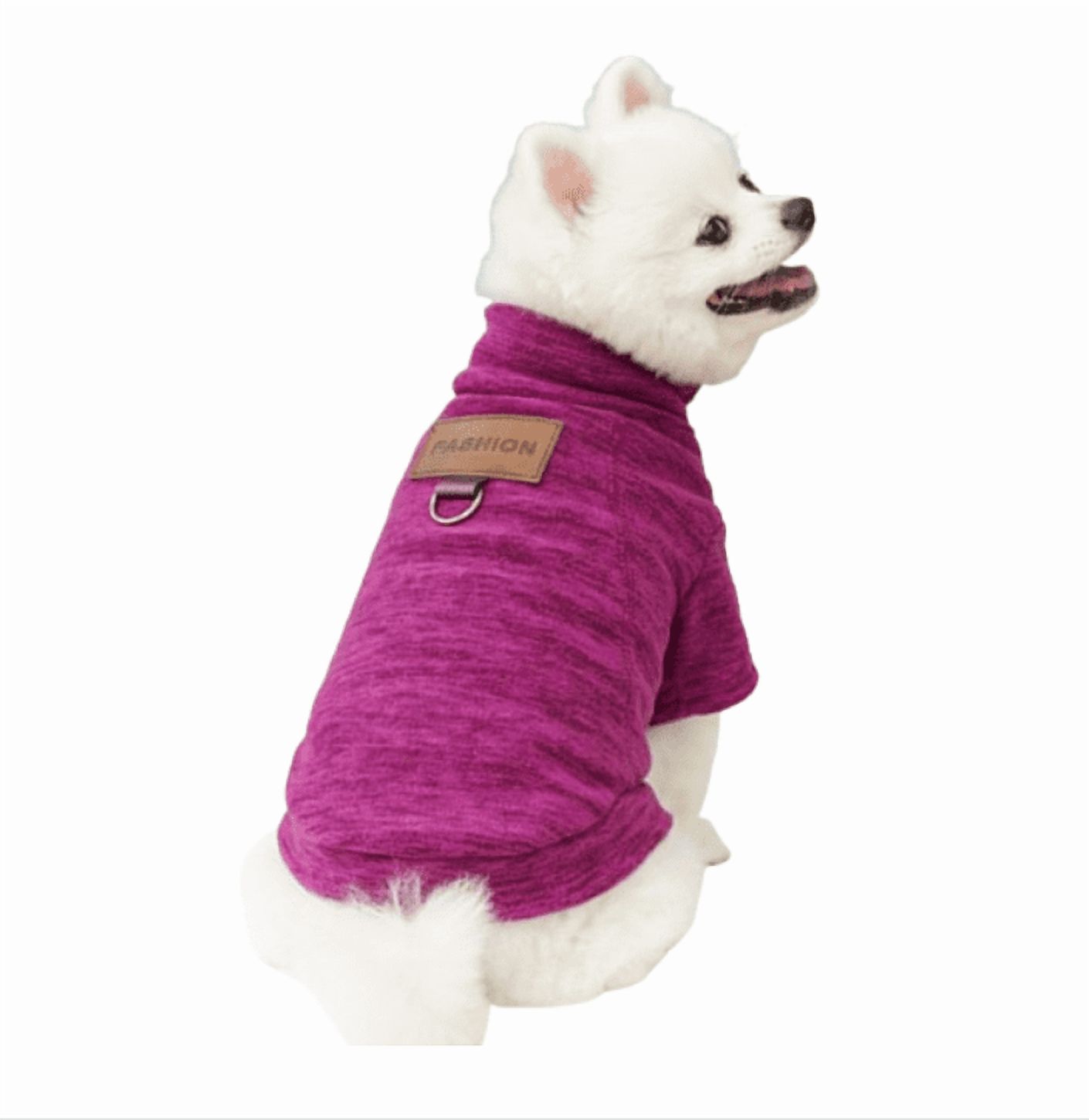 Small Dog Sweaters with Leash D-Ring Fleece Warm Puppy Sweater Fall ...