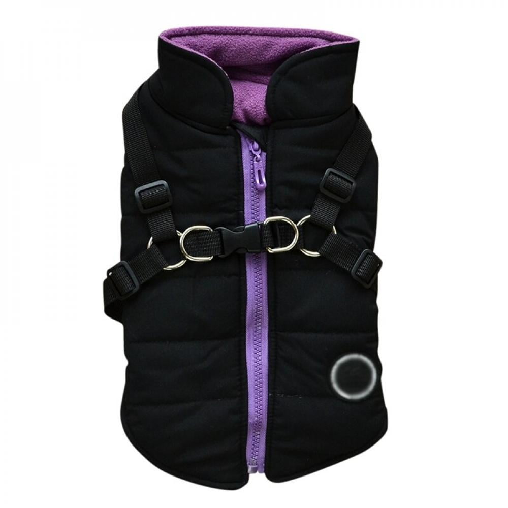 Small Dog Vest Harness Pet Winter Warm 2 In 1 Outfit Padded Jacket For ...