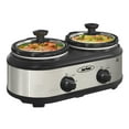 RoyalCraft Small Double Slow Cooker, 2 Pot 1.25 Quart Oval Crock Food ...