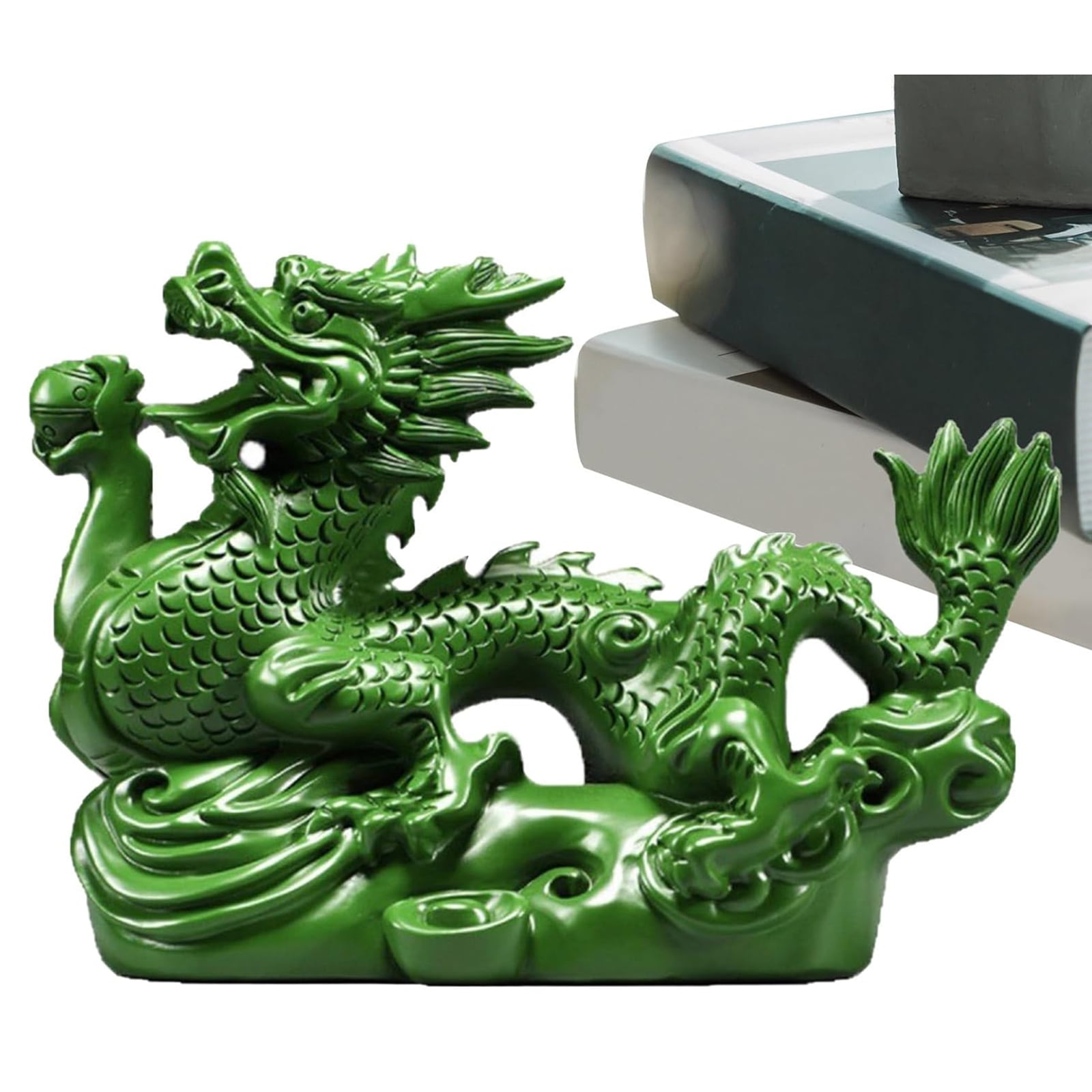 Small Dragon Statue Wooden Chinese Feng Shui Dragon Figurines 2024 Year ...