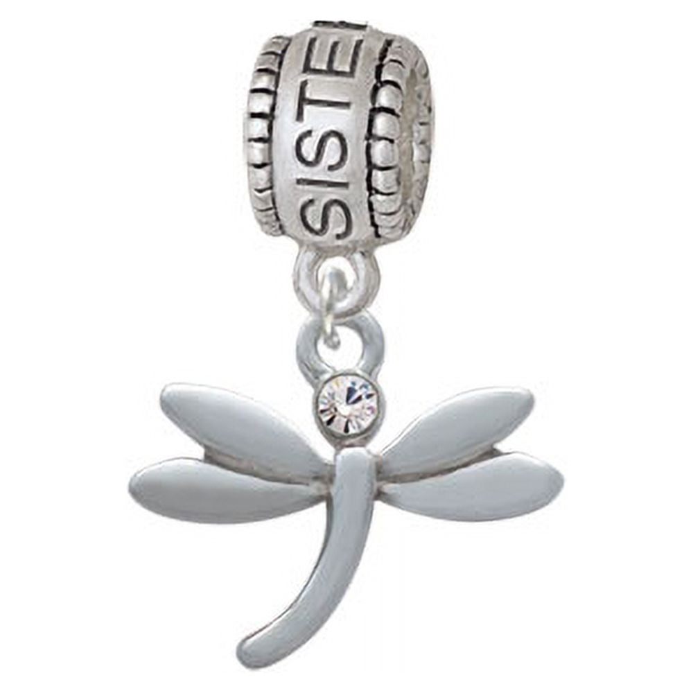 Small Dragonfly with Crystal - Sister Charm Bead - Walmart.com
