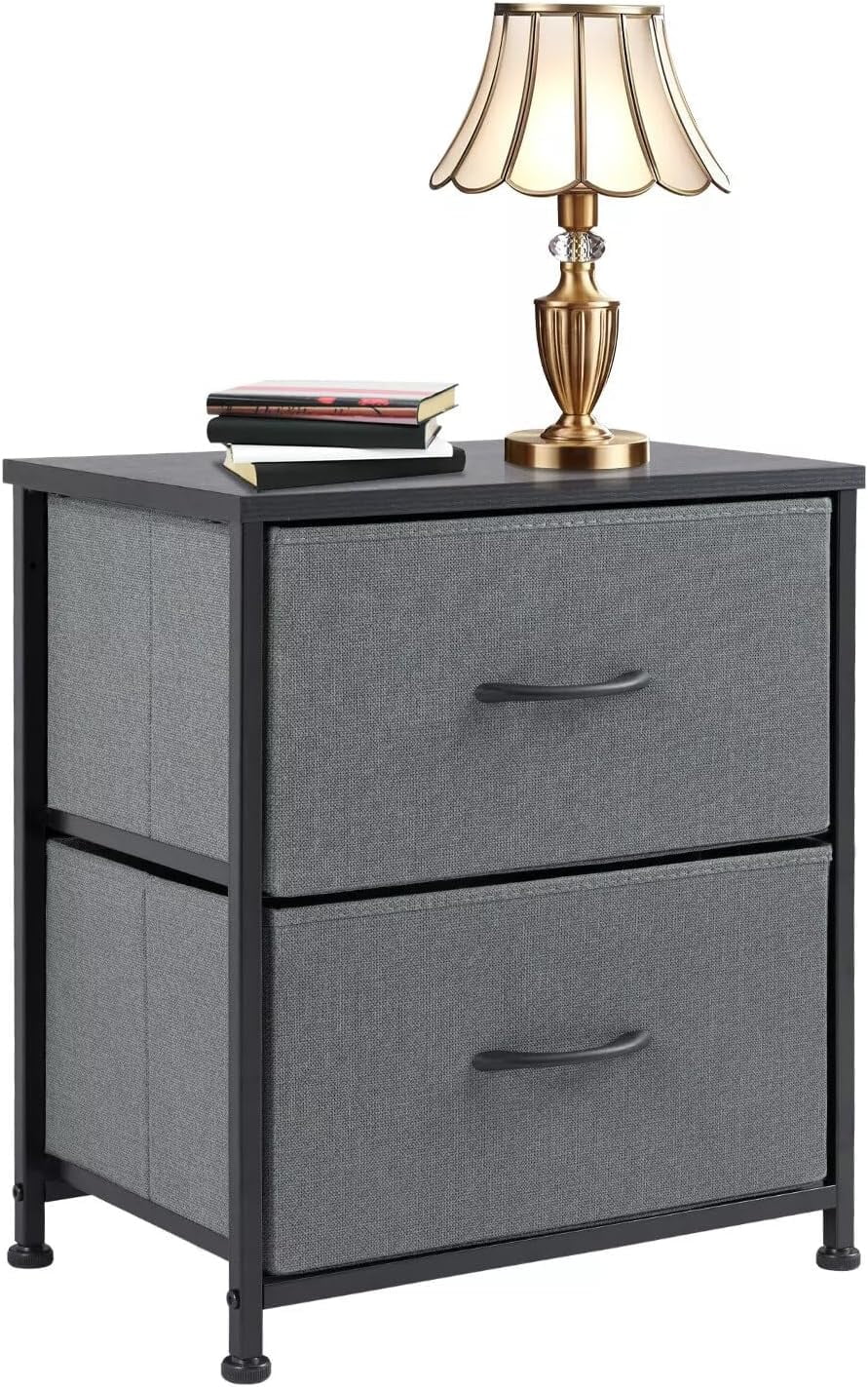 Small Dresser for Bedroom with 2 Fabric Drawer, Bed Side Table with ...