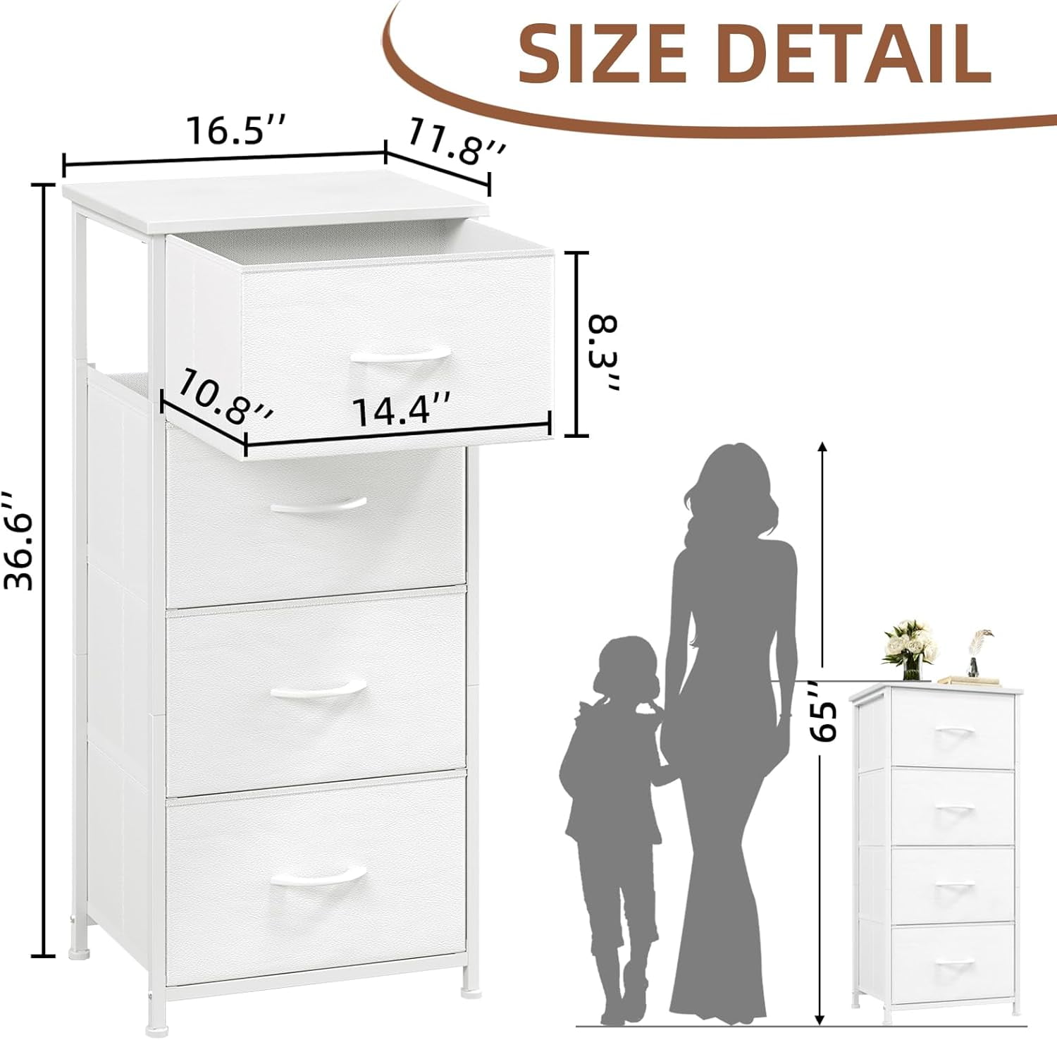 Small Dresser for Bedroom with 3 Drawers Nightstand Storage Chest of ...