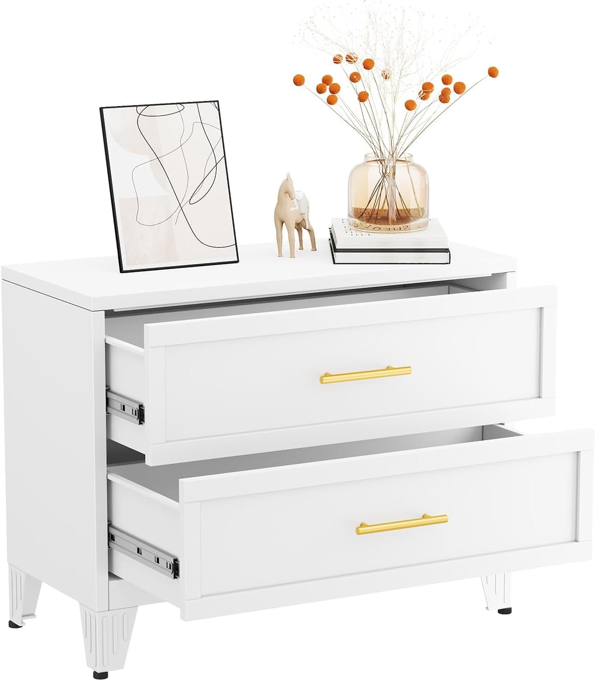 Small Dresser for Bedroom, Metal Chest of Drawers, 2 Dressers & Chests of Drawers, Storage ...