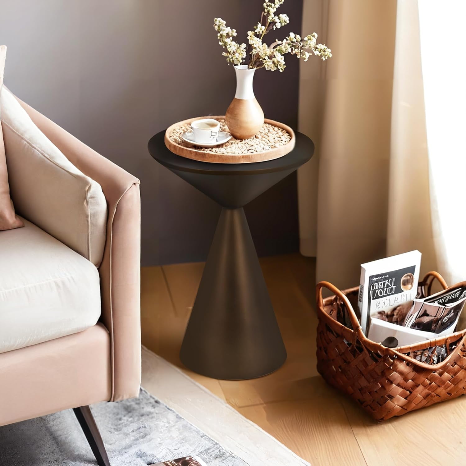 Small Drink Table, Round Martini Table, Drum End Table Side Table ...