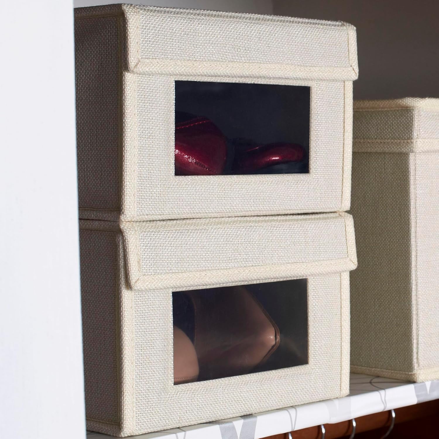 Small Drop Front Shoe Box 2 Pack, Beige - Walmart.com