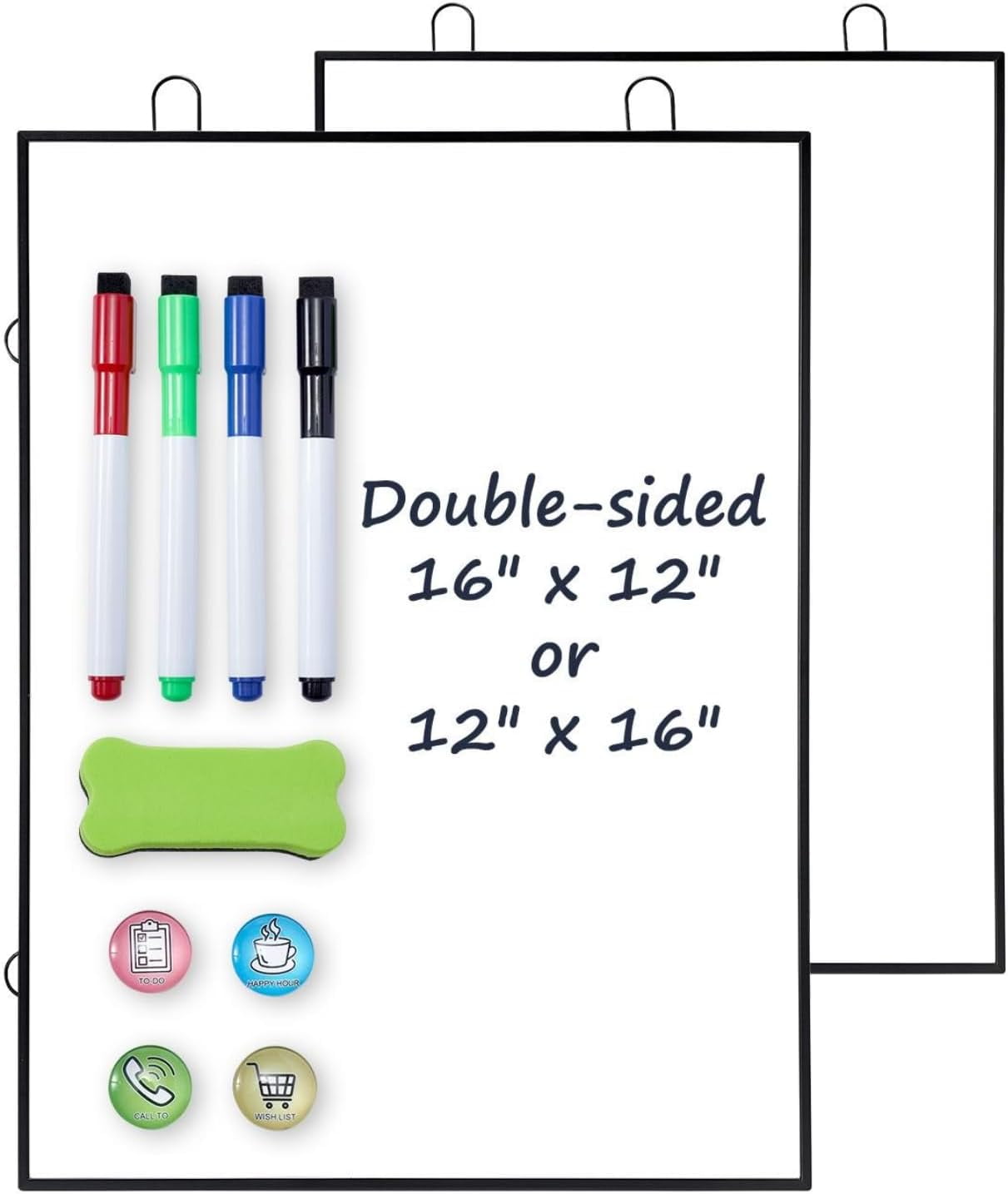 Small Dry Erase White Board - 16" X 12" Hanging Magnetic Whiteboard ...