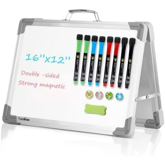 Small Dry Erase White Board – Magnetic Desktop Foldable Whiteboard ...