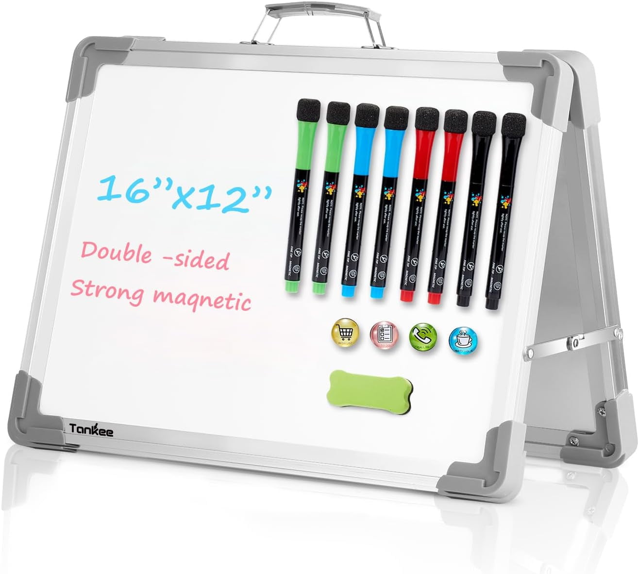 Small Dry Erase White Board – Magnetic Desktop Foldable Whiteboard ...