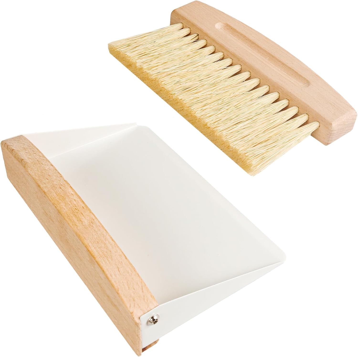 Small Dust Pan and Brush Set, Mini Hand Broom and Dustpan Set, Wooden ...