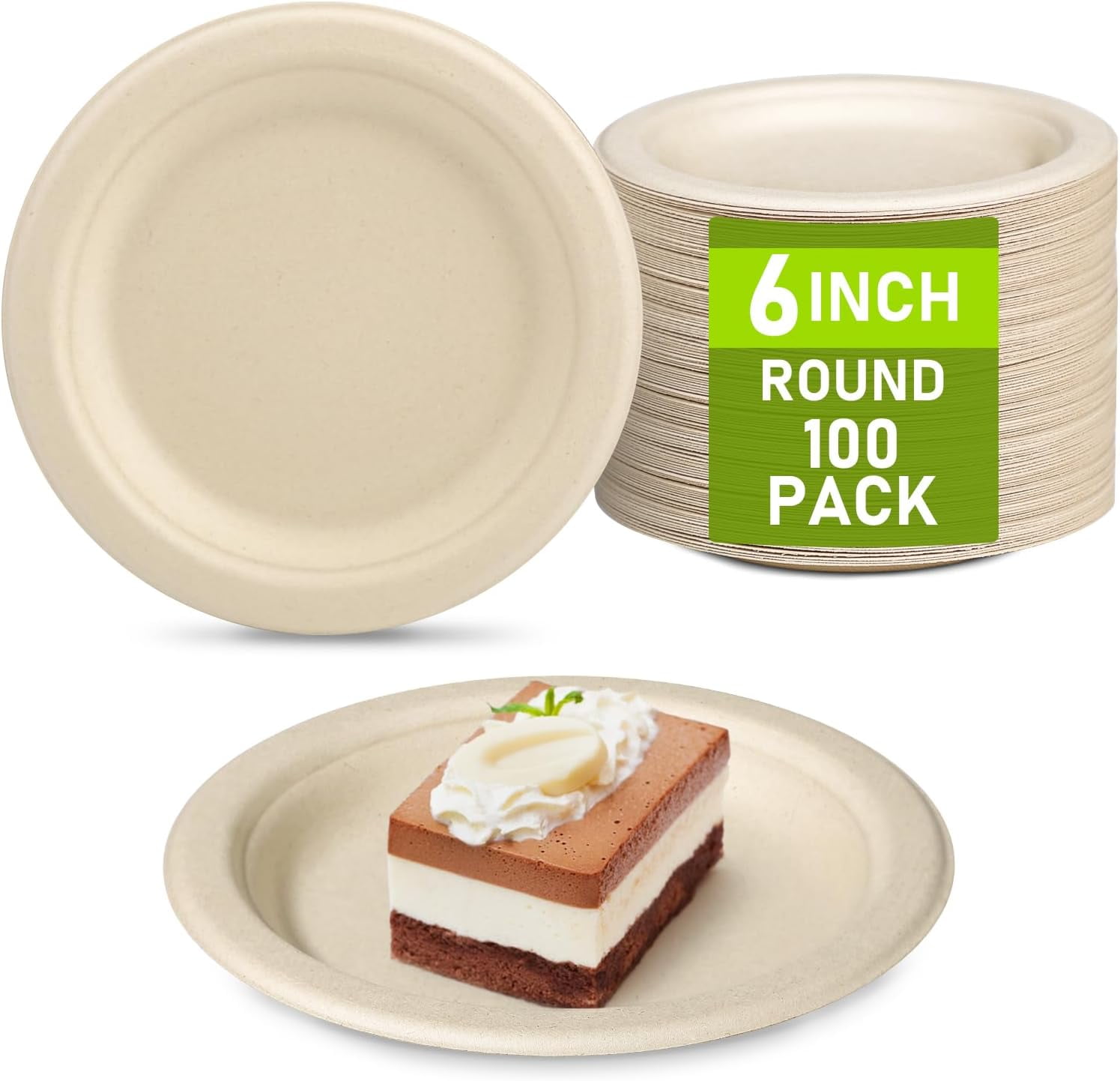 Small Eco-Friendly Disposable Paper Plate, 6 Inch Biodegradable ...