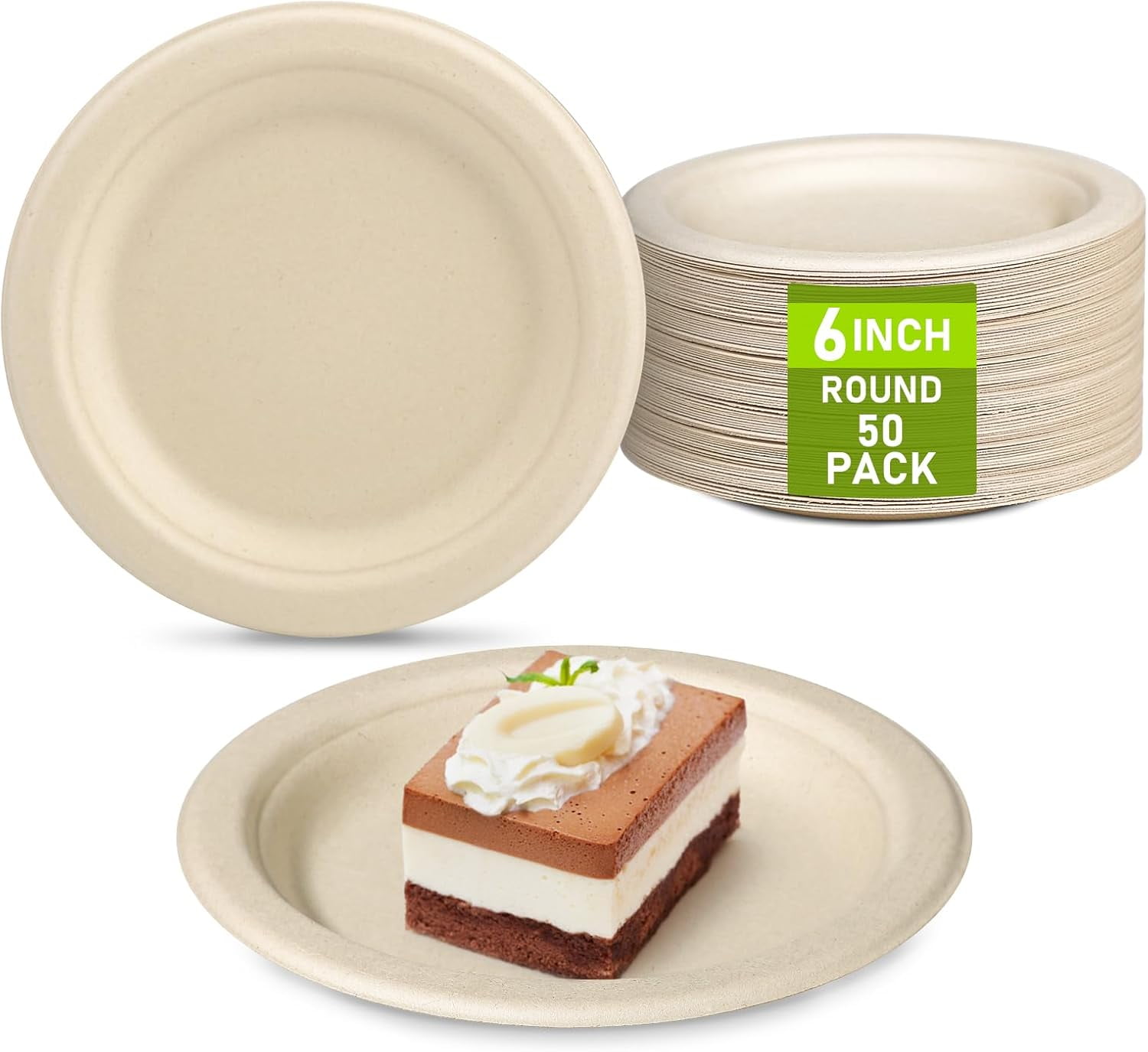 Small Eco-Friendly Disposable Paper Plates, Biodegradable Compostable ...