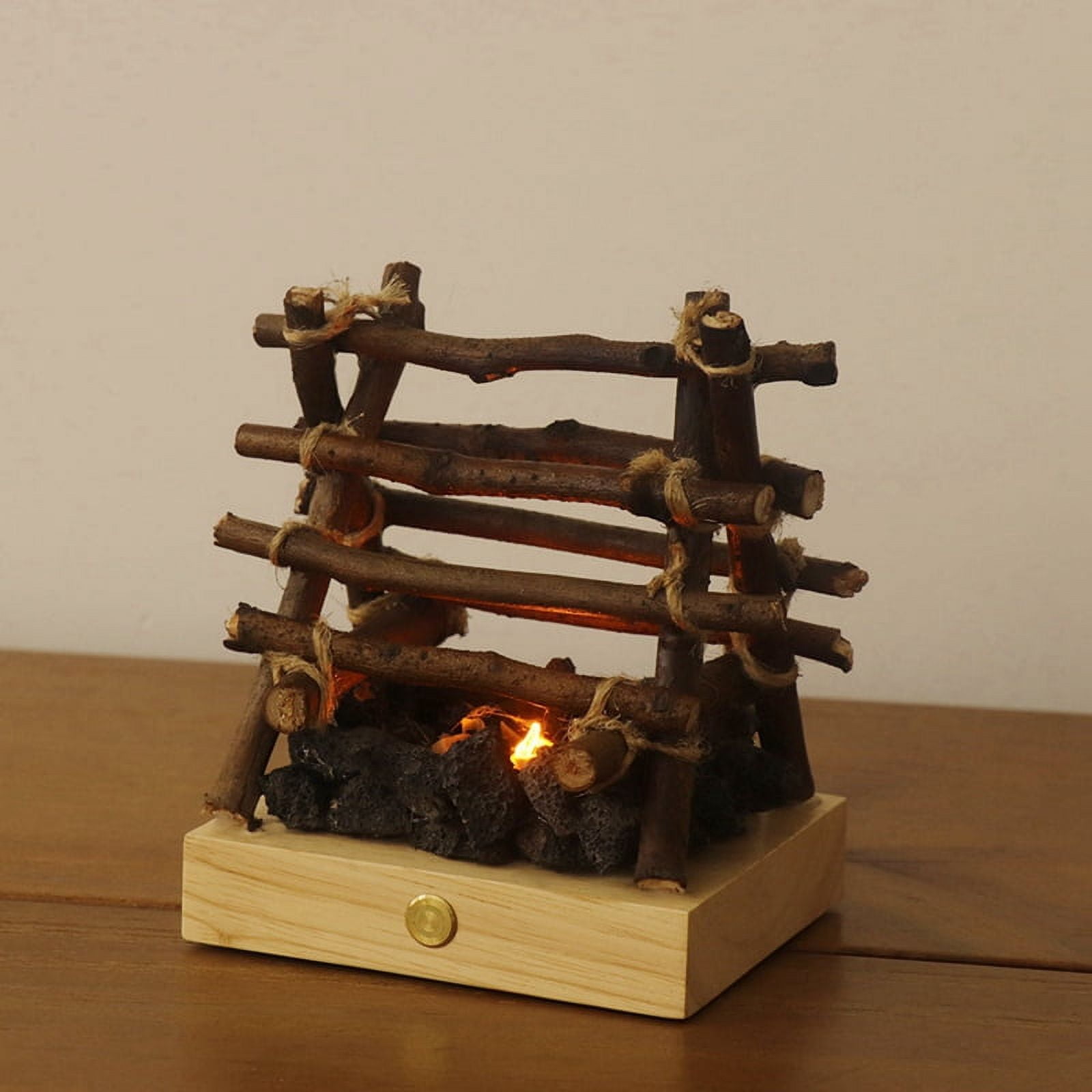 NEW Small Electric Fake Fireplace Log Night Light USB Rechargeable 3 ...